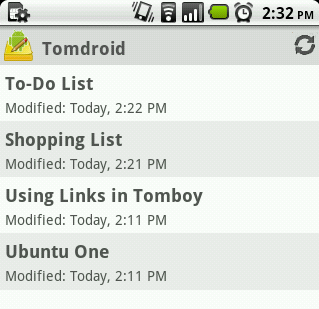 Tomdroid on your Android phone syncs Tomboy notes through Ubuntu One ...