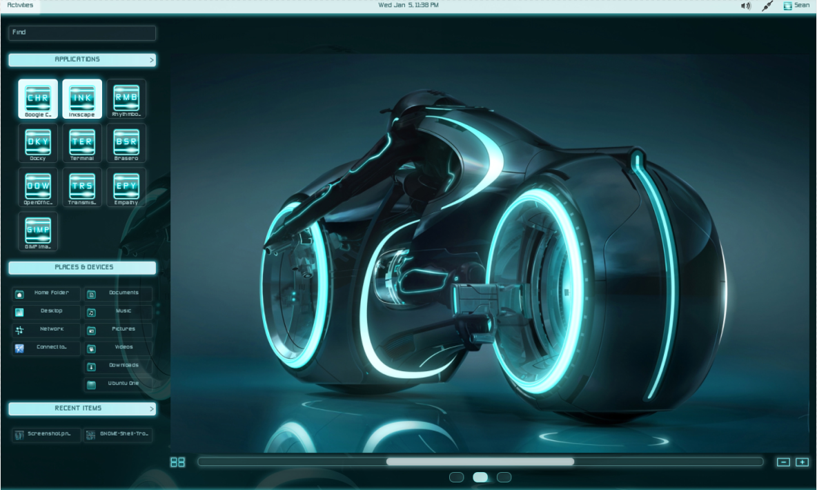 Tron Legacy GNOME Shell theme is all kinds of cool - OMG! Ubuntu