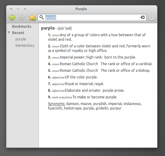 Purple: a new Dictionary app from the elementary project - OMG! Ubuntu